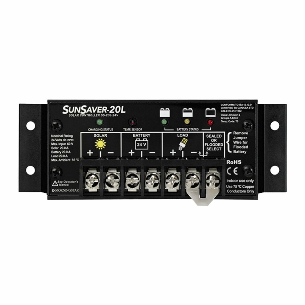 Charge Controller, 12-24VDC, 10-20A, PWM, LVD, Morningstar SunSaver