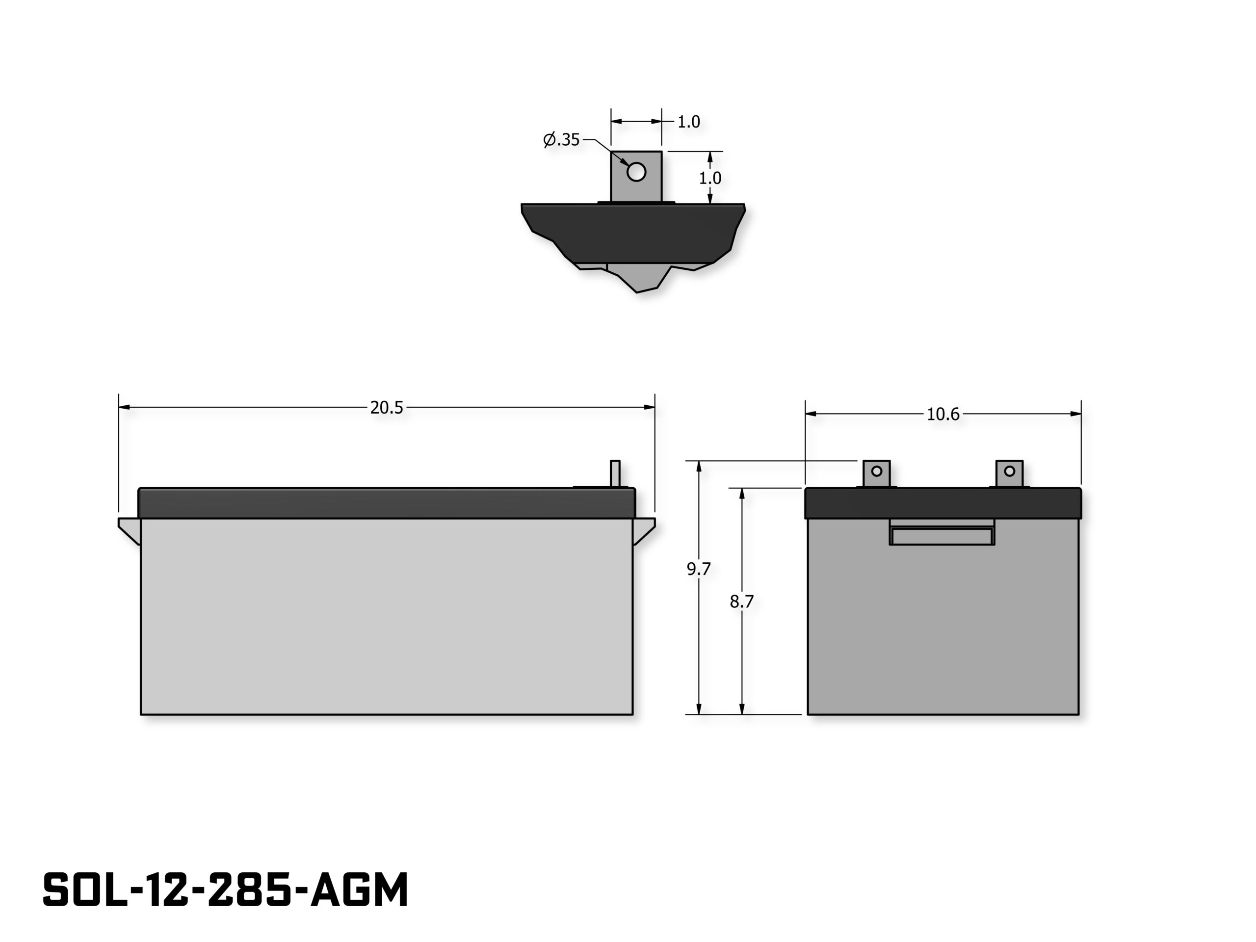Solisto SOL-12-285-AGM-T Solar Battery ⚡️ SunWize